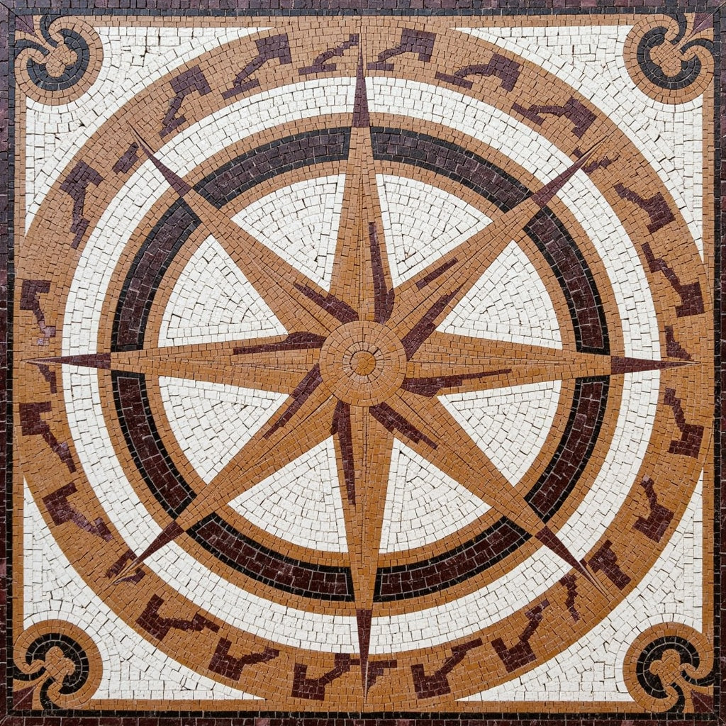 Classic Abstract Tessellation Grid Premium Tile Art Stone Mosaic Art ...