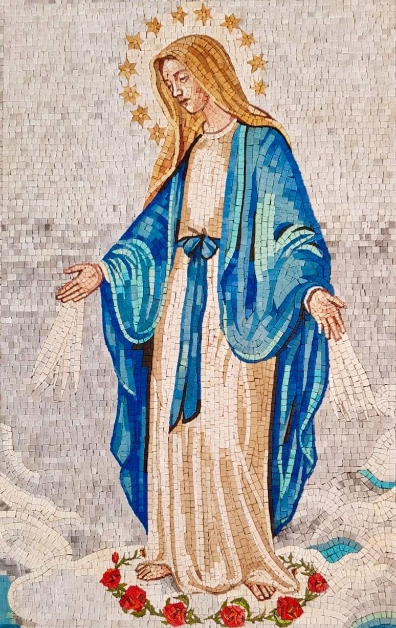 "Our Lady of the Miraculous Medal" Handmade Mosaic | Religious Mosaics ...