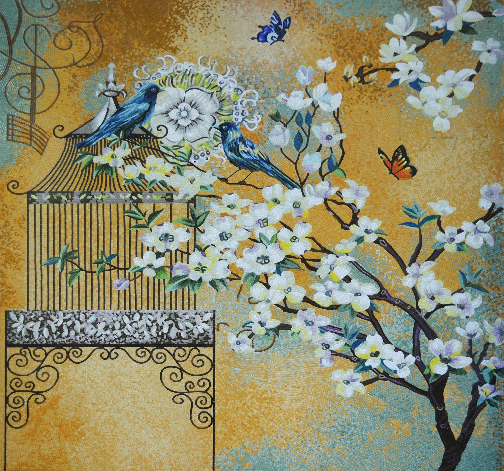 Contemporary Bird Glass Mosaic: Captivating Nature's Beauty | Bird ...