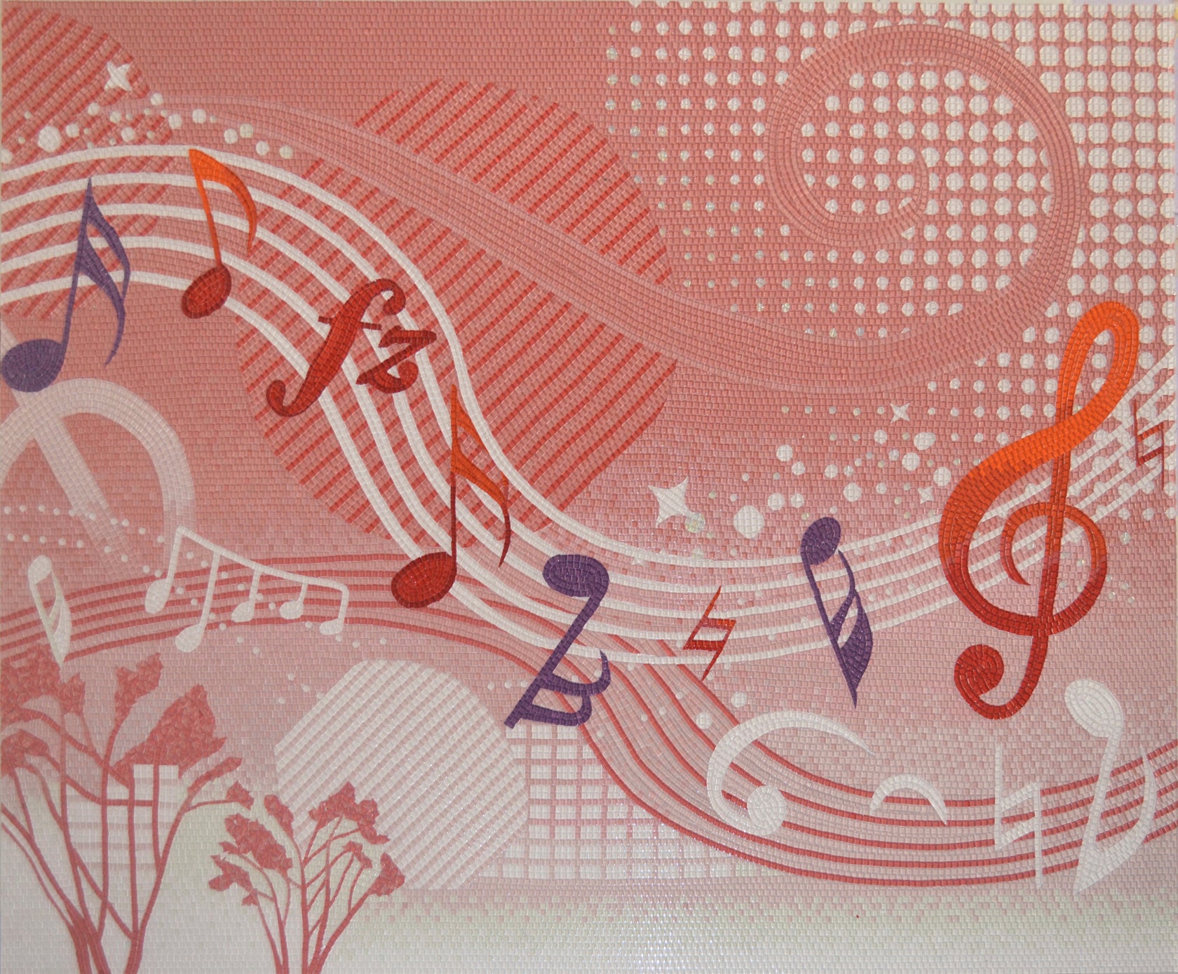 Harmonious Abstract Music: Glass Tile Mosaic | Geometric Mosaics ...