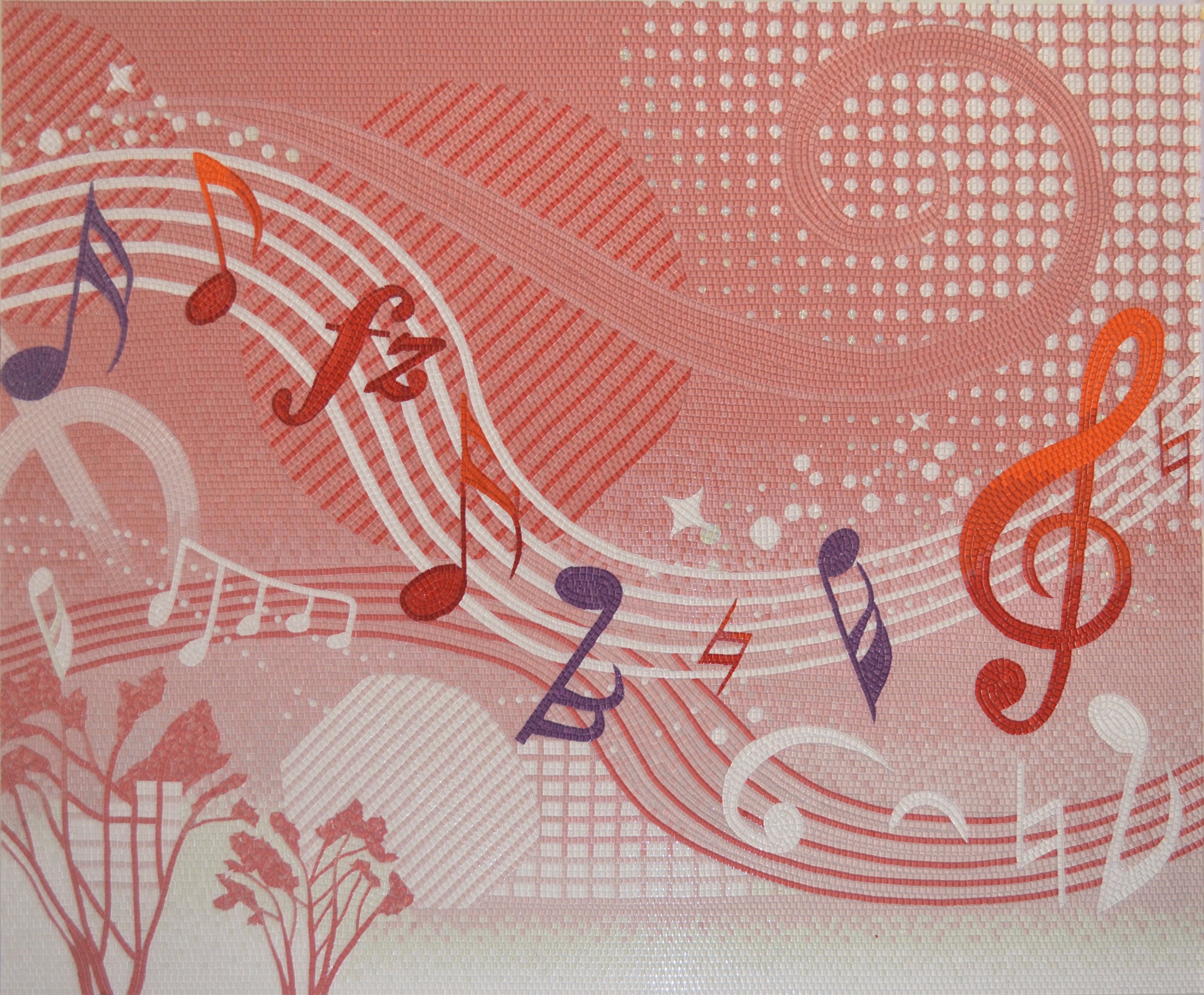 Harmonious Abstract Music: Glass Tile Mosaic | Geometric Mosaics ...